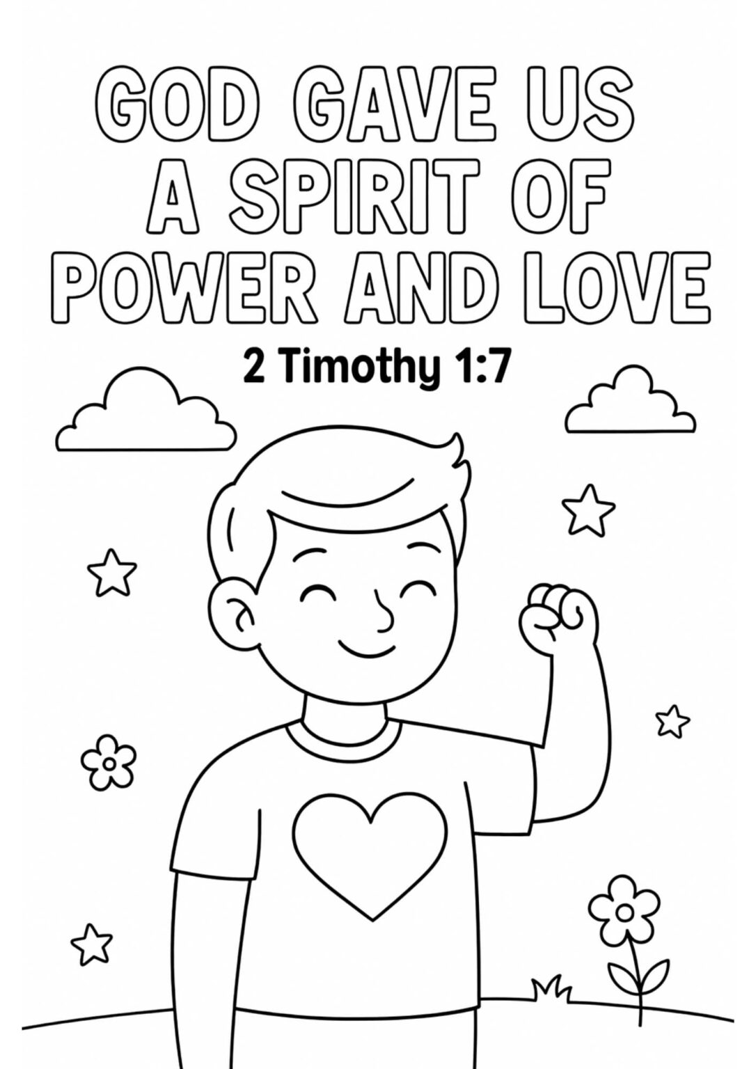 2 Timothy 1:7 Coloring Page – “God Gave Us a Spirit of Power and Love ...