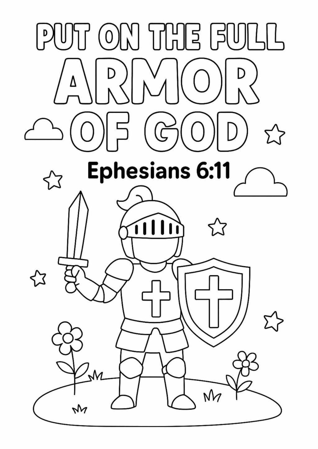 Ephesians 6:11 Coloring Page – “Put on the Full Armor of God” (Free ...
