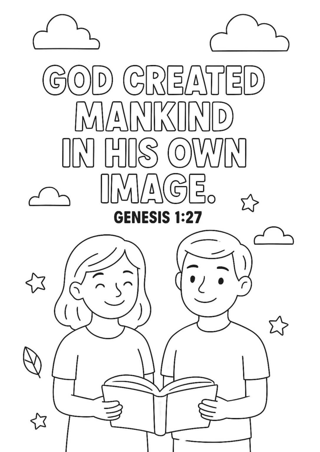 Genesis 1:27 Coloring Page – “God Created Mankind in His Own Image ...