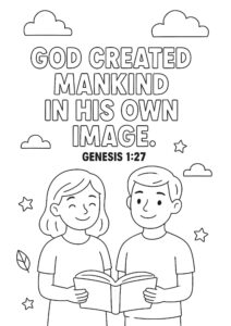 Genesis 1:27 Coloring Page – “God Created Mankind in His Own Image ...