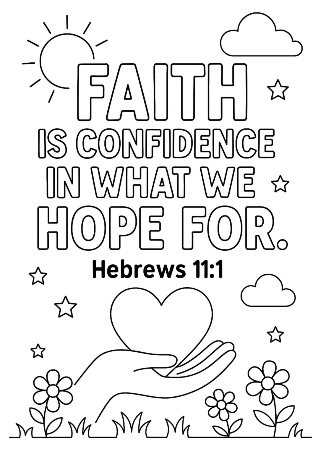 Hebrews 11:1 Coloring Page – “Faith Is Confidence in What We Hope For ...