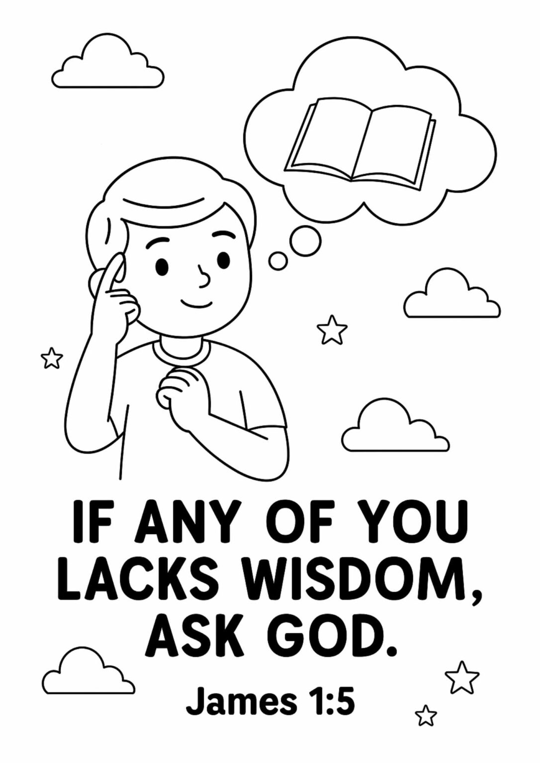 James 1:5 Coloring Page – “If Any of You Lacks Wisdom, Ask God” (Free ...