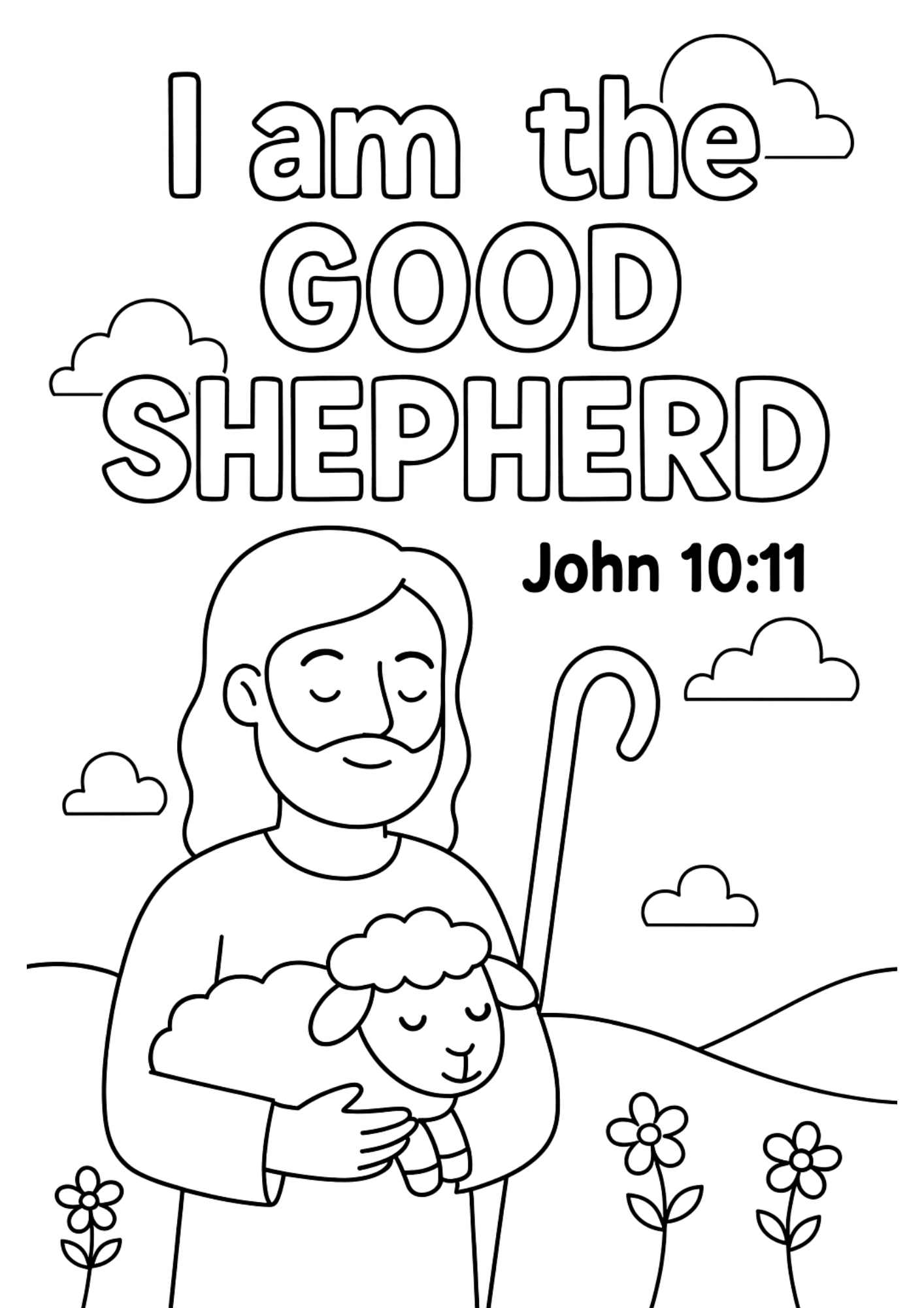 John 10:11 Coloring Page – “I Am the Good Shepherd” (Free Printable ...