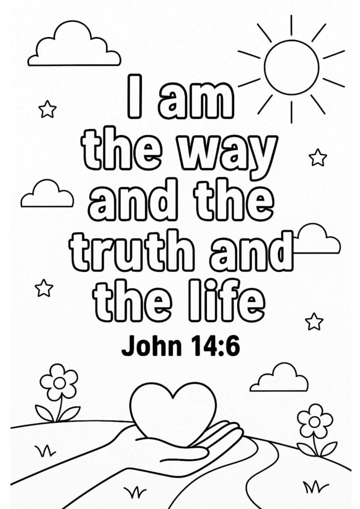 John 14:6 Coloring Page – “I Am the Way and the Truth and the Life ...