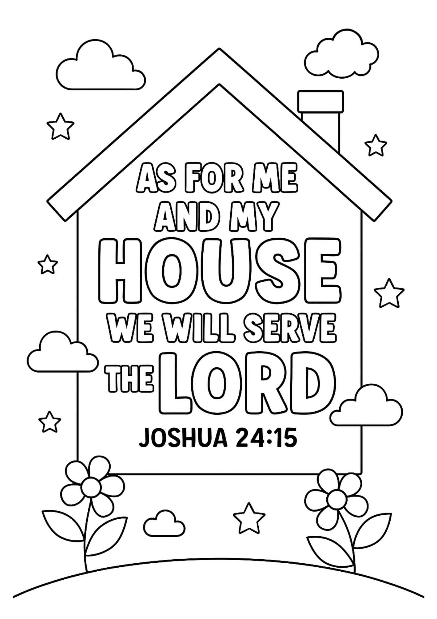 Joshua 24:15 Coloring Page – “As for Me and My House, We Will Serve the ...