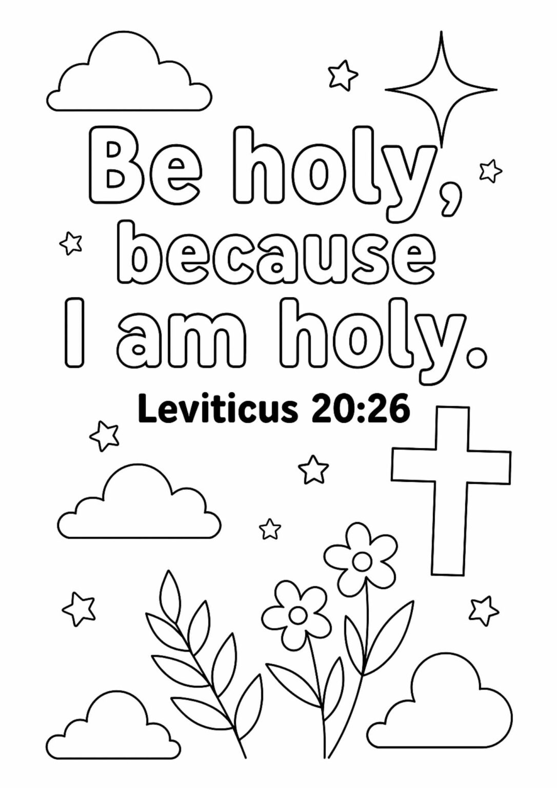 Leviticus 20:26 Coloring Page – “Be Holy, Because I Am Holy” (Free ...