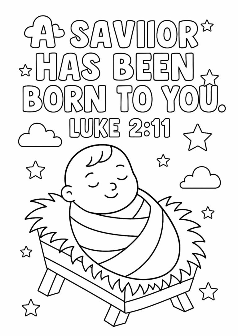 Luke 2:11 Coloring Page – “A Savior Has Been Born to You” (Free ...