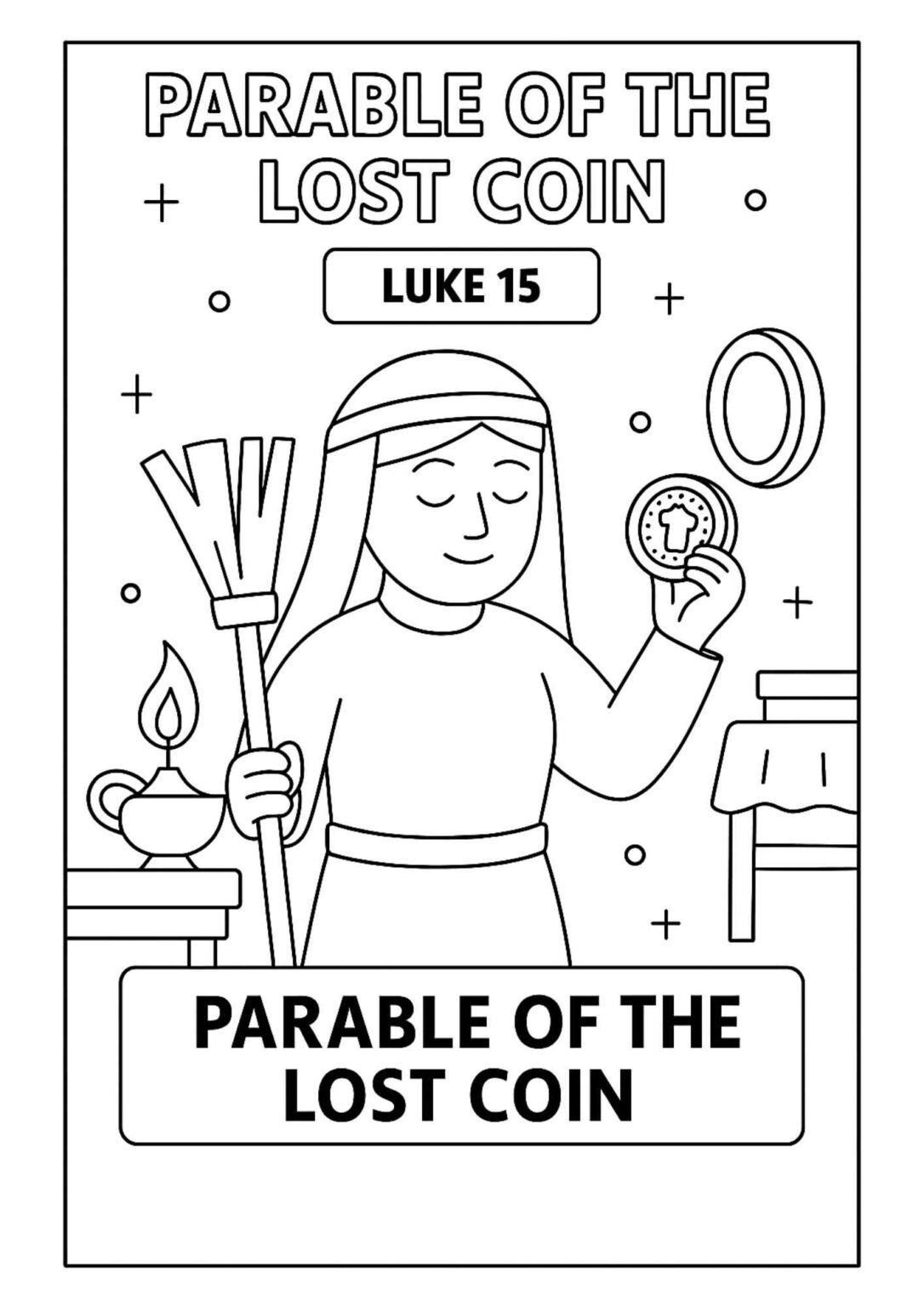 Parable of the Lost Coin – Free Bible Coloring Page (Luke 15) - Free ...