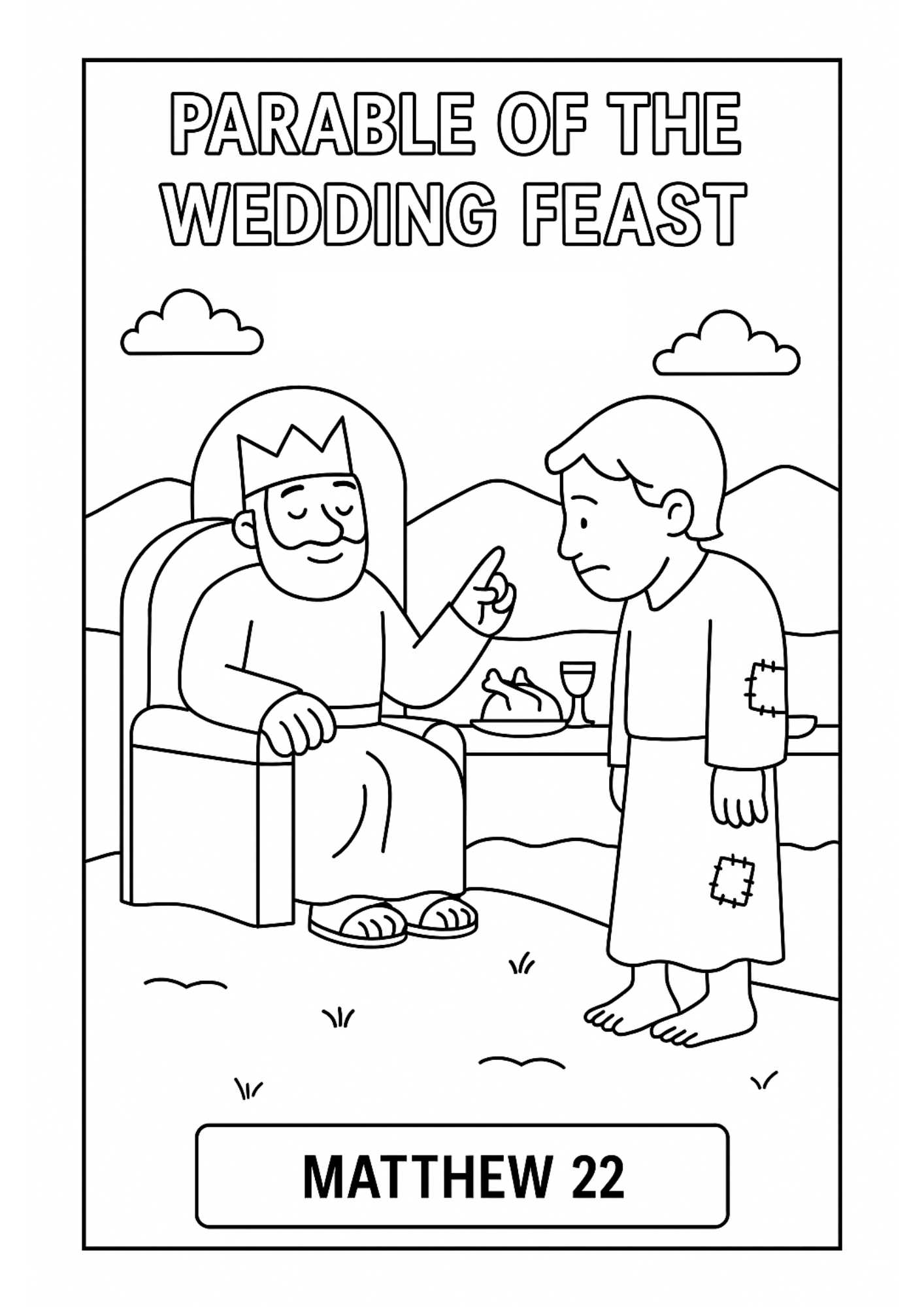Parable of the Wedding Feast – Free Bible Coloring Page (Matthew 22 ...