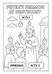 Peter’s Sermon at Pentecost – Free Acts 2 Bible Coloring Page - Free ...