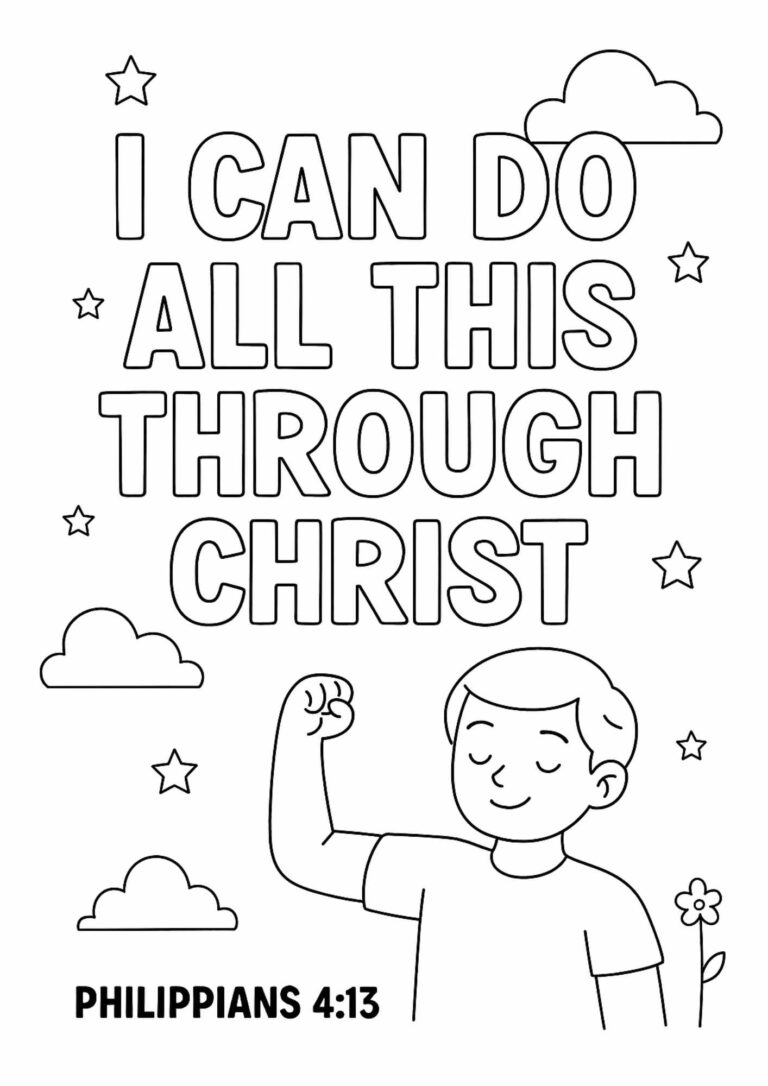 Philippians 4:13 Coloring Page – “I Can Do All This Through Christ ...