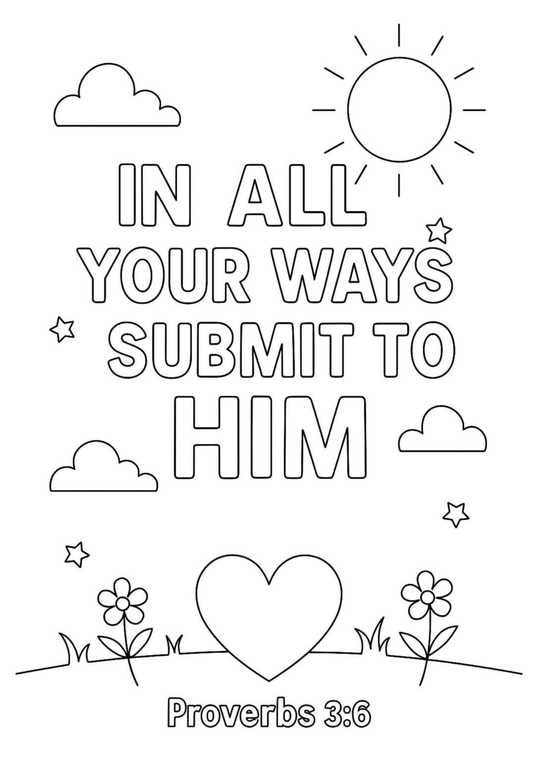 Proverbs 3:6 Coloring Page – “In All Your Ways Submit to Him” (Free ...