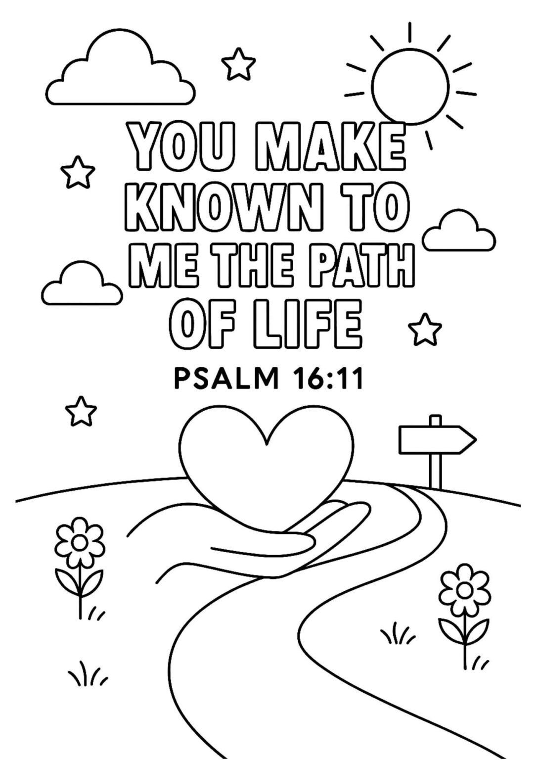 Psalm 16:11 Coloring Page – “You Make Known to Me the Path of Life ...