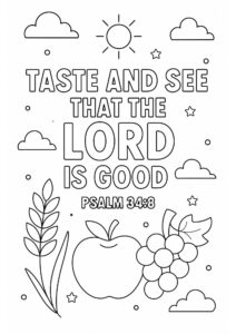 Psalm 34:8 Coloring Page – “Taste and See That the LORD Is Good” (Free ...