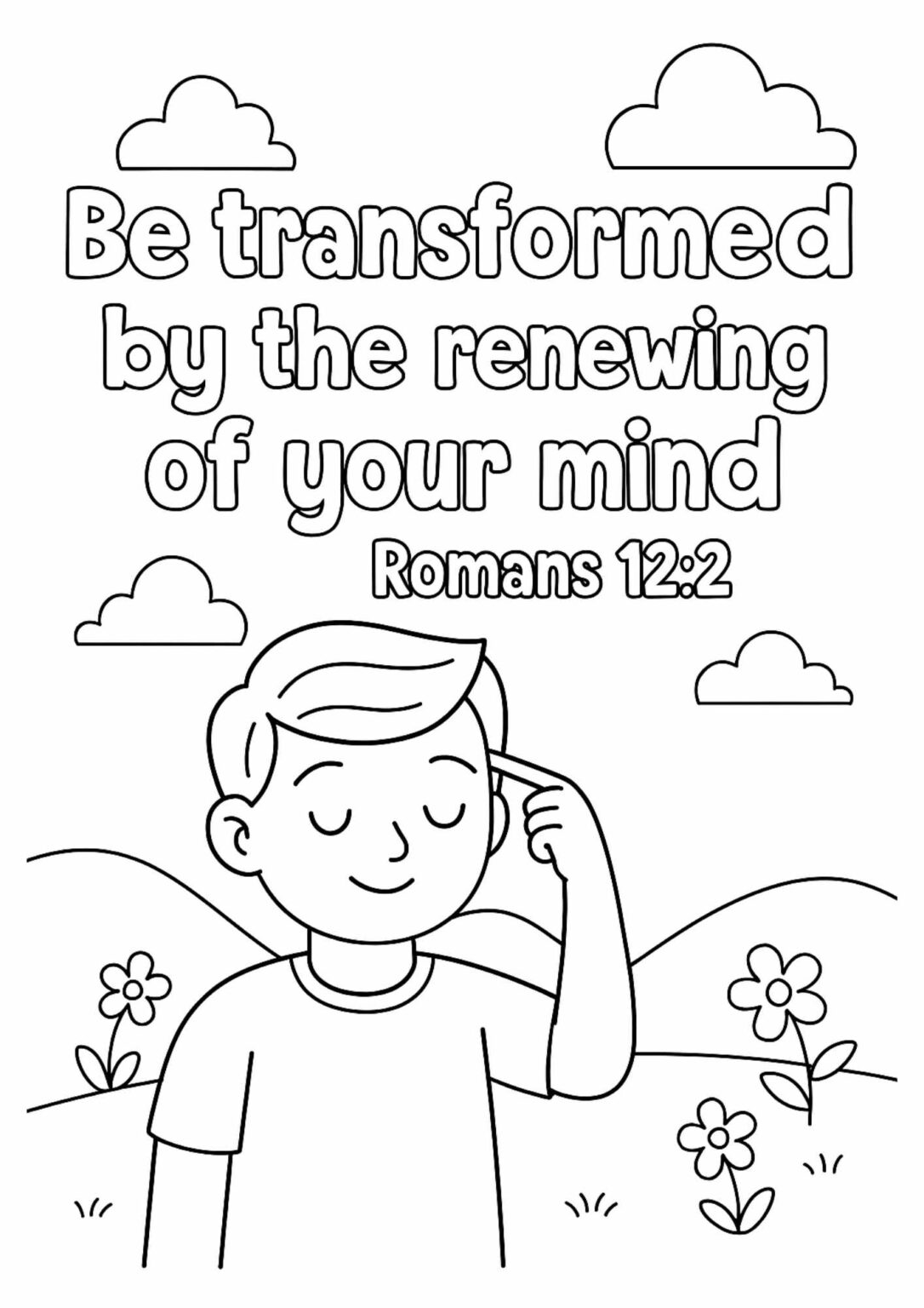 Romans 12:2 Coloring Page – “Be Transformed by the Renewing of Your Mind” (Free Printable ...