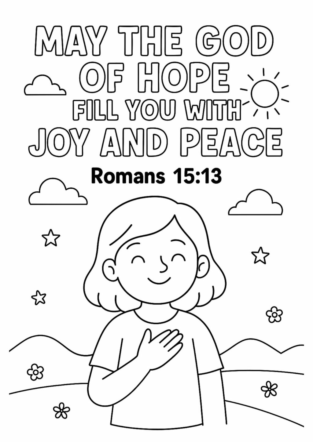 Romans 15:13 Coloring Page – “May the God of Hope Fill You with Joy and ...