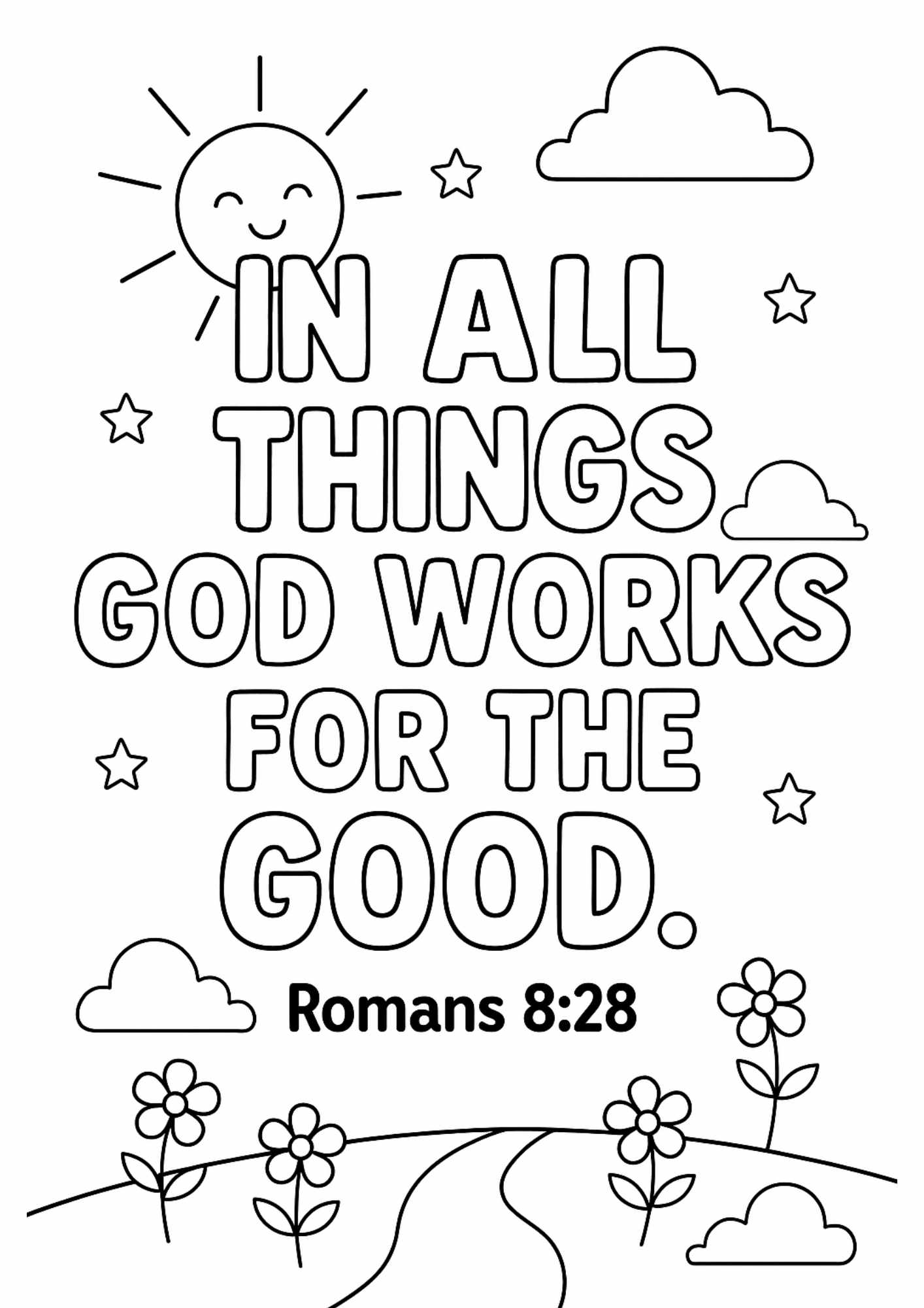 Romans 8:28 Coloring Page – “In All Things God Works for the Good ...