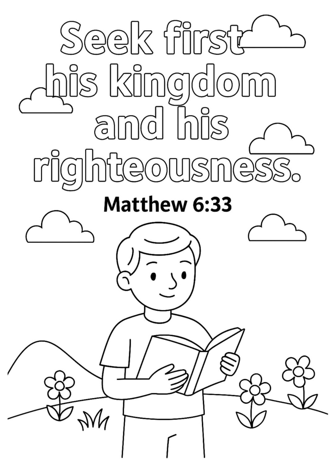 Seek First His Kingdom – Matthew 6:33 Bible Verse Coloring Page (Free Printable) - Free Bible ...
