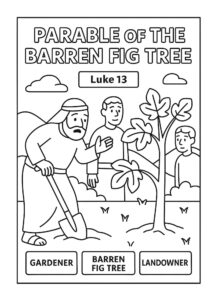 The Barren Fig Tree – Free Luke 13 Coloring Page for Kids - Free Bible ...