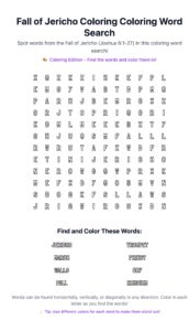 Fall of Jericho Coloring Word Search