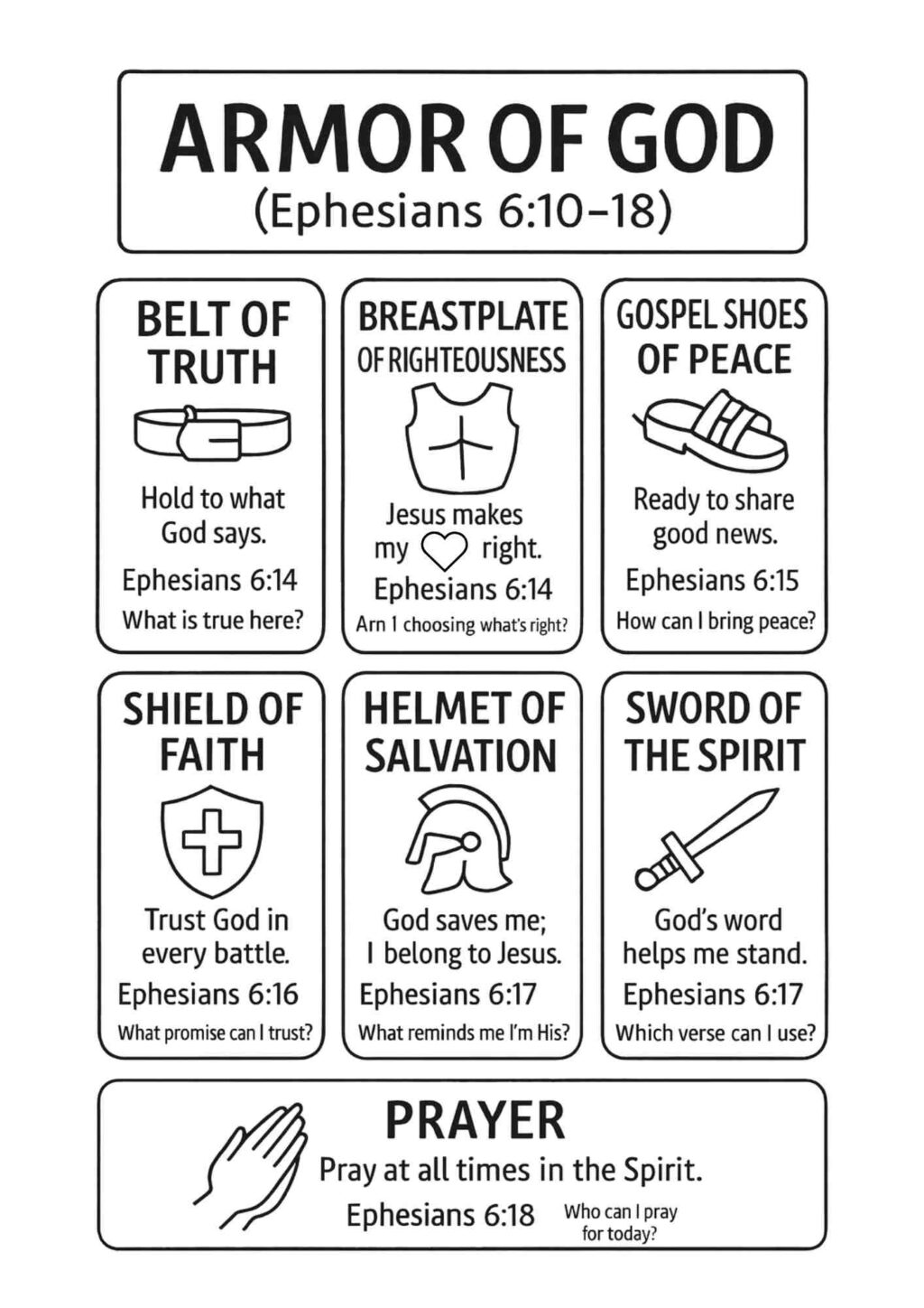 Armor of God Study Guide Printable – Cut & Learn Cards for Kids - Free ...
