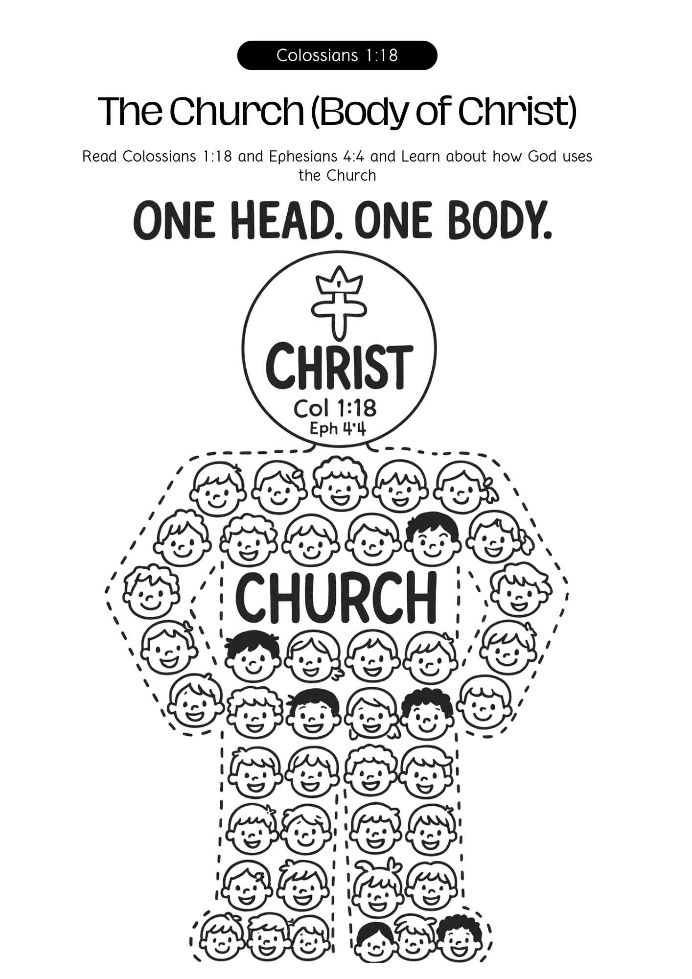 The Church (Body of Christ) – Free Printable Colouring Page - Free ...