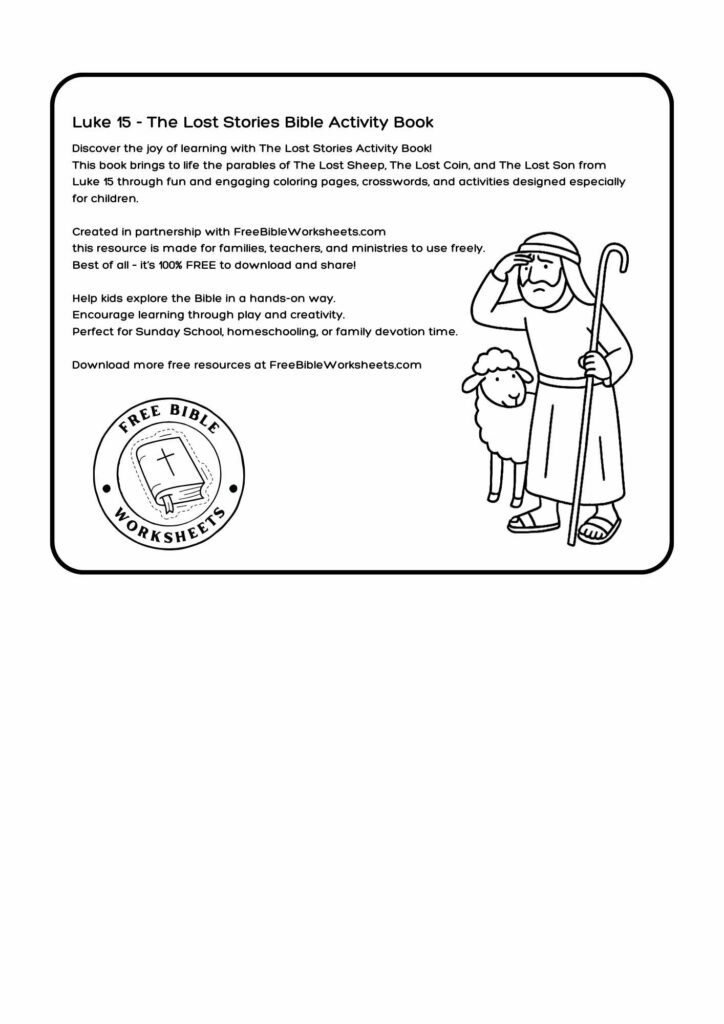 Luke 15 Activity Book for Kids – Free Bible Printable