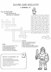 David and Goliath Multi Activity Printable Activities for Kids (1 ...